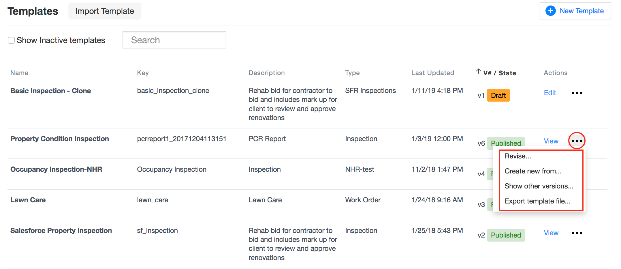 Managing Templates – SiteCapture